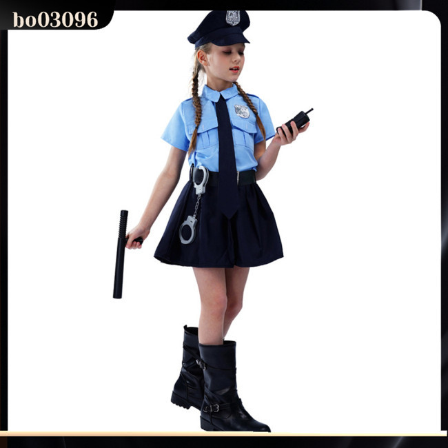 Ic 1 100% Polyester Cute Police Uniform Girl Slim Fit One-Piece Long ...