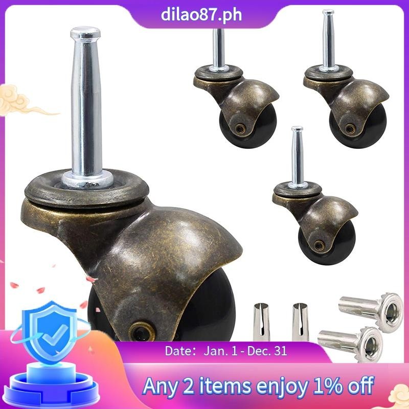 1.5Inch Ball Casters Wheels for Furniture Casters Set of 4 with 8 x ...