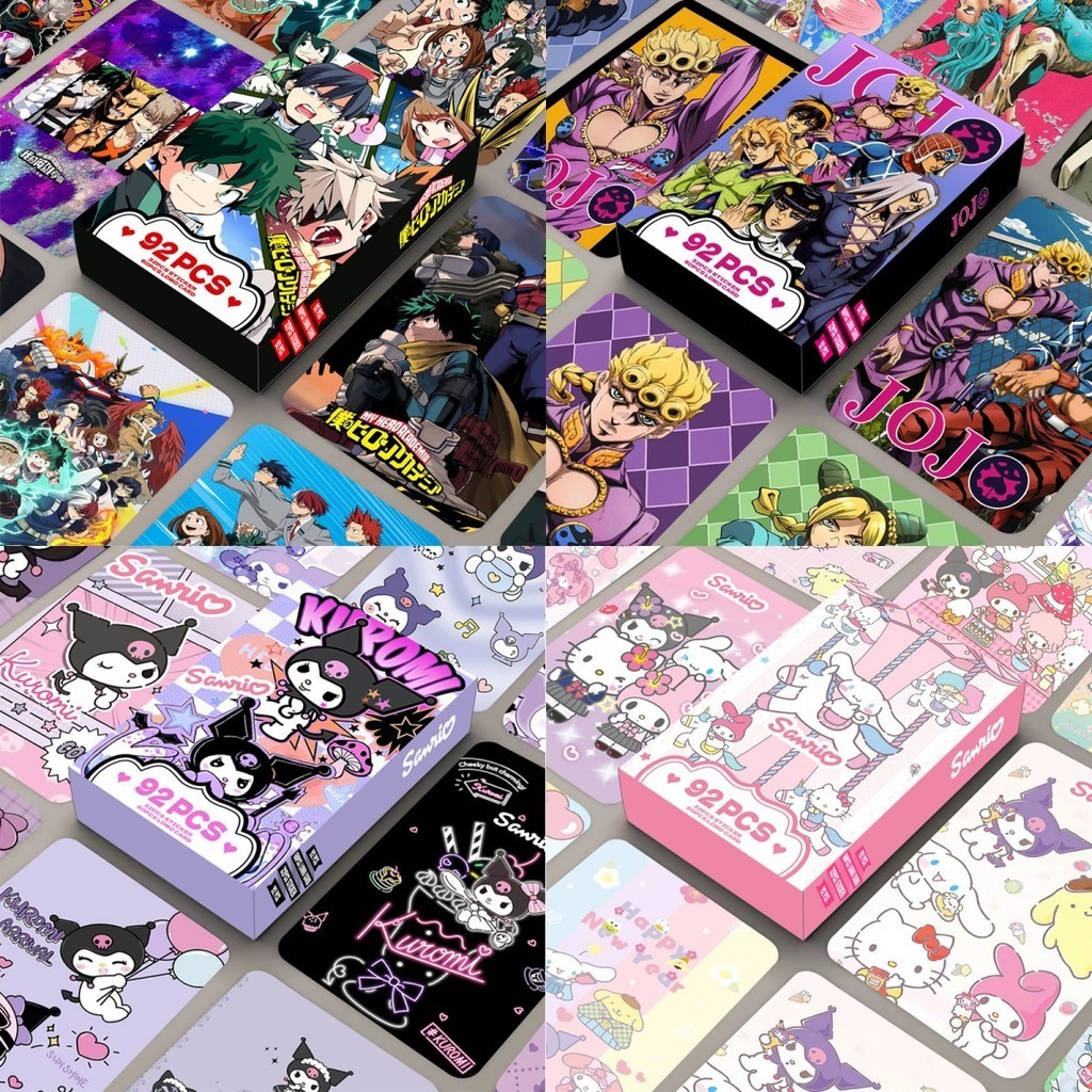 92-96pcs/box Genshin Lomo Cards JoJo's Bizarre Adventure Honkai Star ...