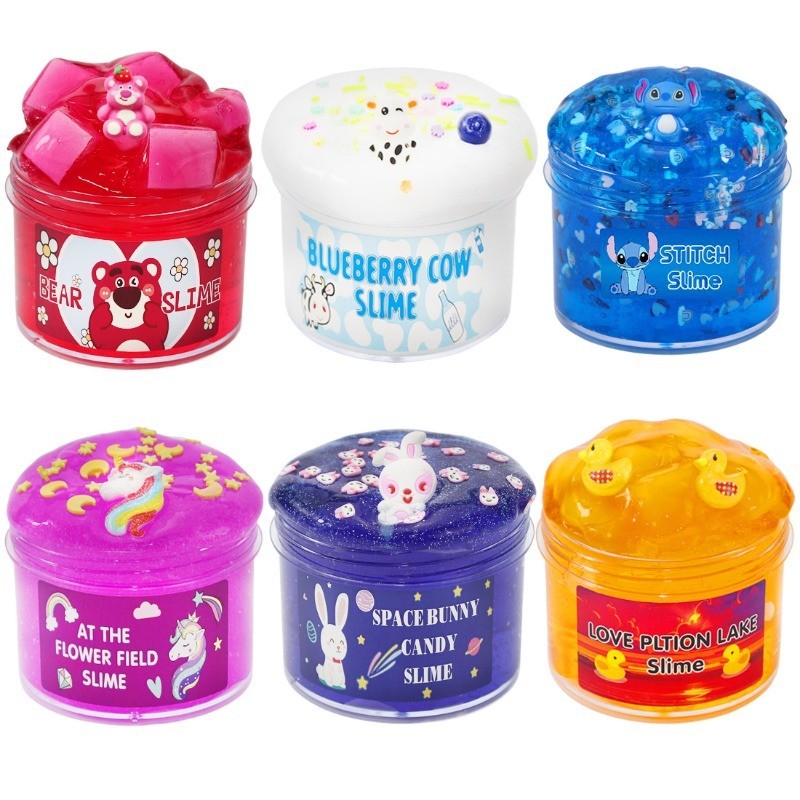 70ml Peach Fruit Jelly Slime Kit Soft Antistress Polymer Clay Slimes ...