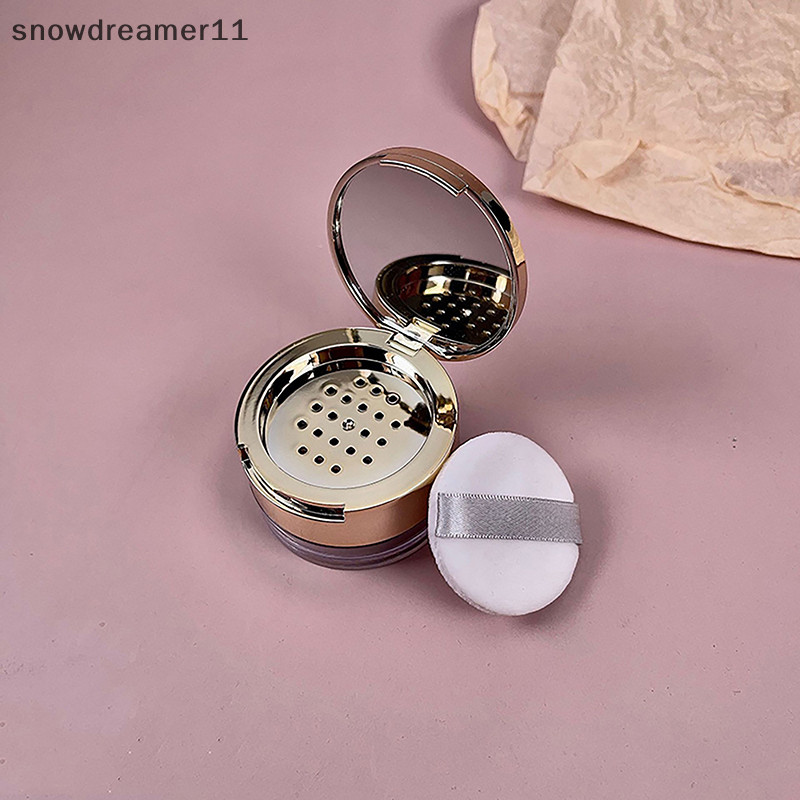 Snph 6g Gold Portable Cosmetic Flour Plastic Box Empty Loose Flour Pot ...