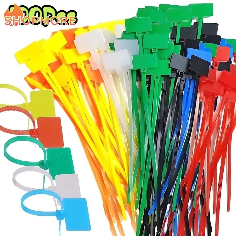 [Marvelous] 100Pcs Self-Locking DIY Nylon Markable Cable Tie Tag Labels ...