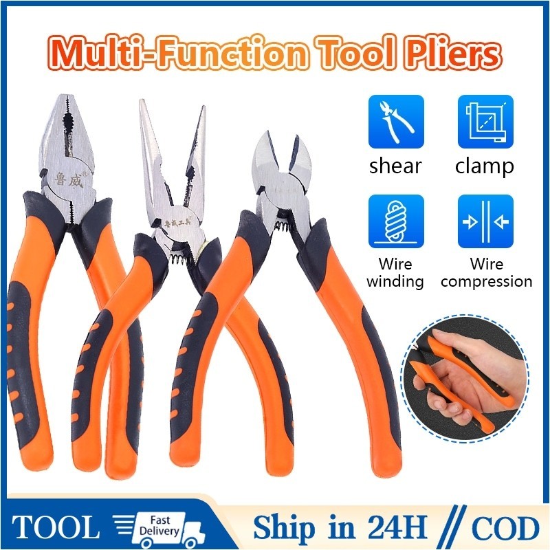 6" Pliers cutter longnose Combinations Heavy Duty Pliers Tool set ...