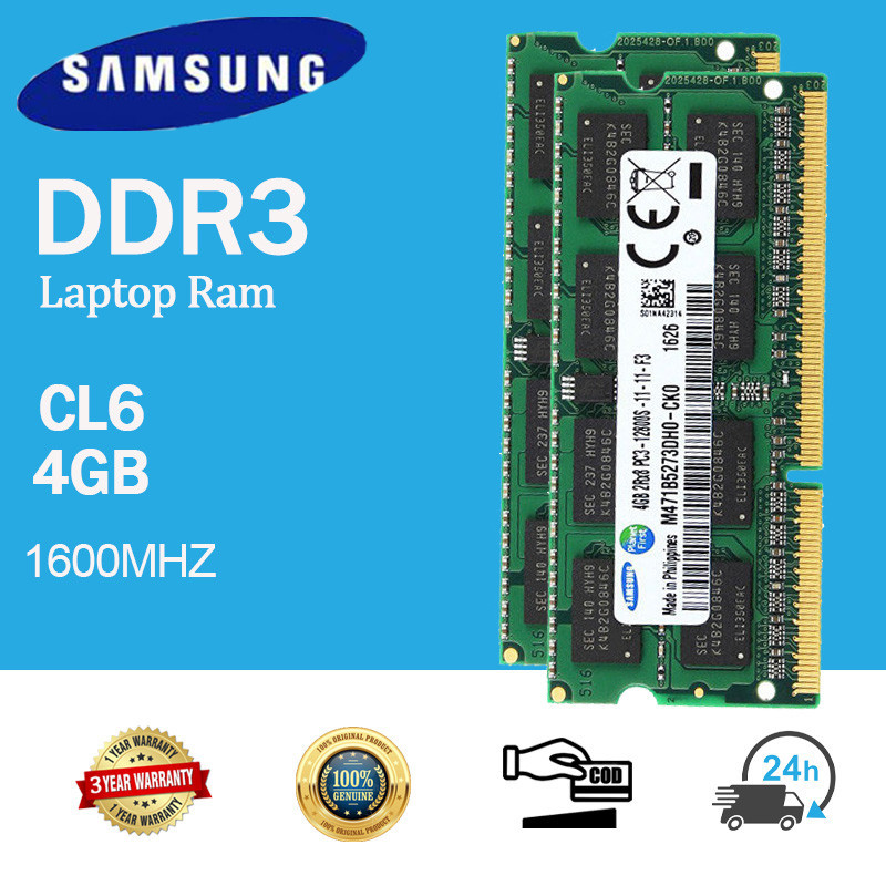 Samsung 4GB 2RX8 DDR3 1600MHz PC3-12800 204PIN SODIMM Laptop RAM Low ...