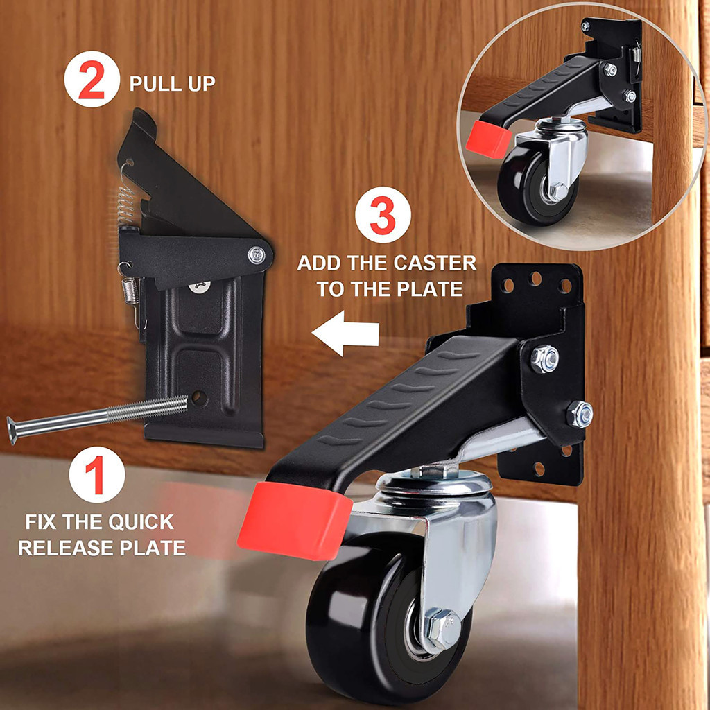 SPACEKEEPER Table Wheel Release Retractable Caster Workbench ...