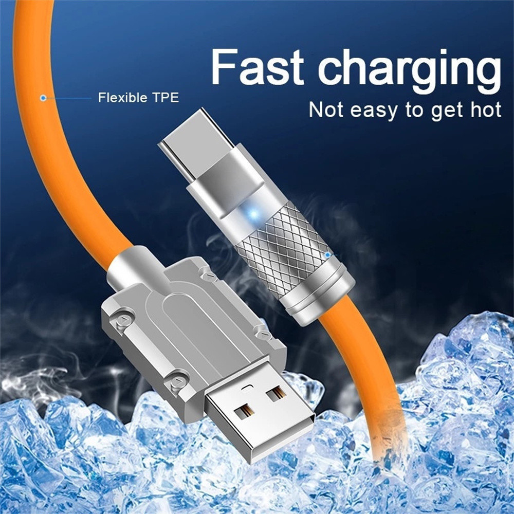 120W Quick Charger USB Type C Cable Metal Android USB Cable For IOS ...