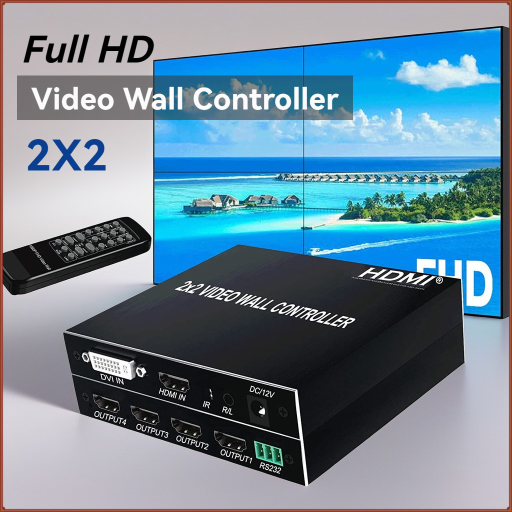 HD 2x2 HDMI Video Wall Controller 1080P 60Hz 1X2 1X3 1X4 TV Wall ...