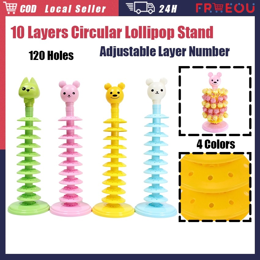 Adjustable 10-Layer Lollipop Holder Stand Tree Rack Tower Porous ...
