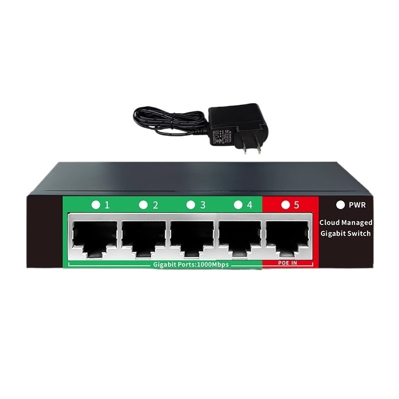 Gigabit Ethernet Switch 4 Port Network Switch 48V POE-IN Network ...