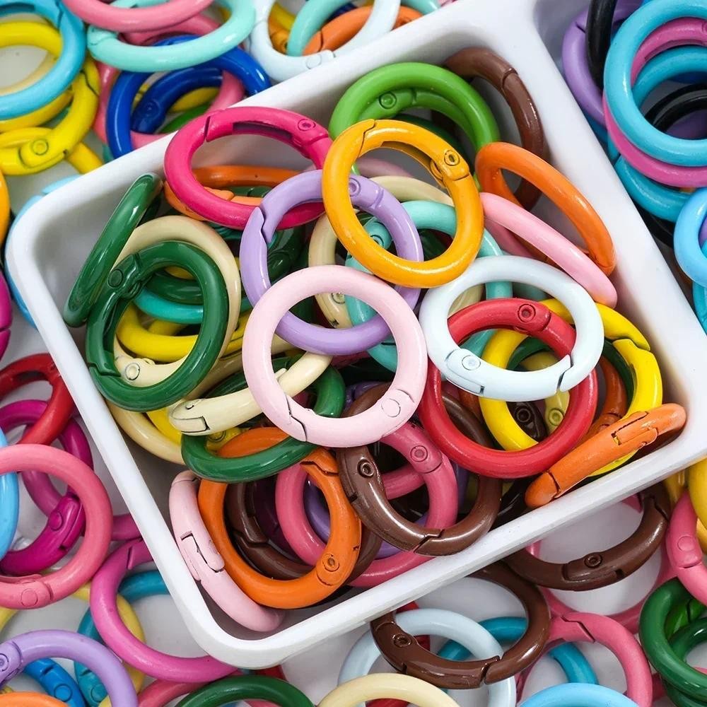 1Pcs Painted O Ring Spring Clasp Openable Round Carabiner Keychain ...