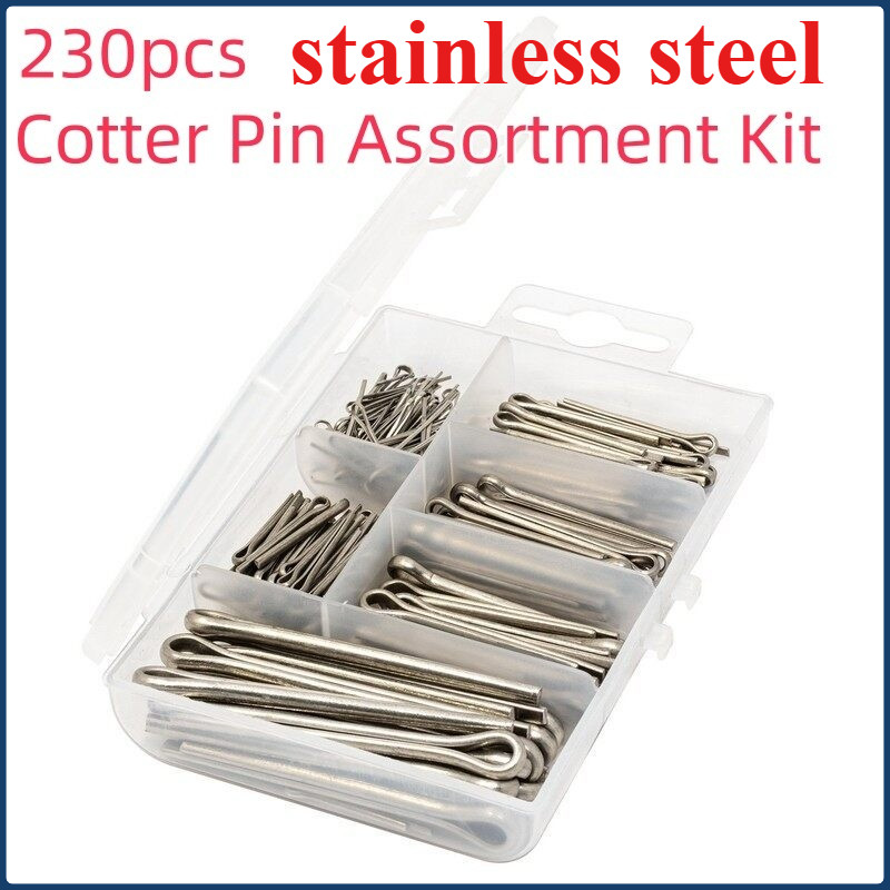 230pcs stainless steel split cotter pin clip fastener pin Set | Shopee ...