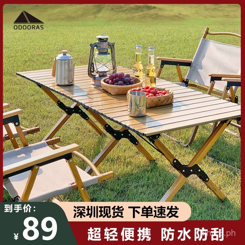Outdoor Folding Table and Chair Set Portable Camping Road Trip Table ...
