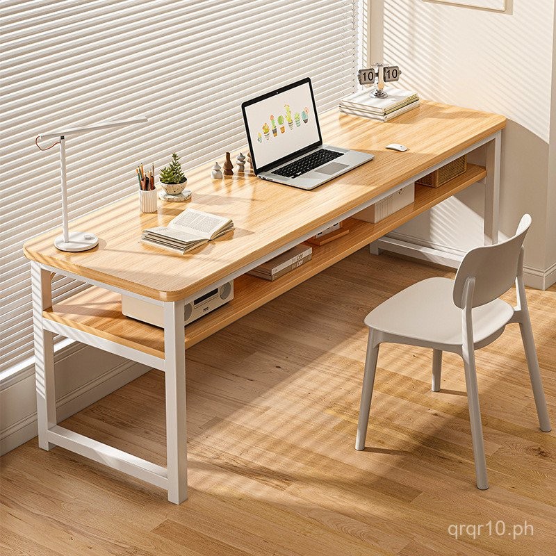 Desk for Home Use, Girls' Bedroom Double-layer Long Desk, Simple Office ...