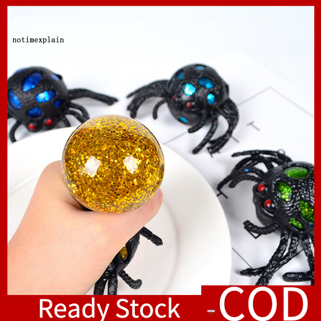 NTA Realistic Spider Toy Spider Squeeze Toy Colorful Spider Stress ...