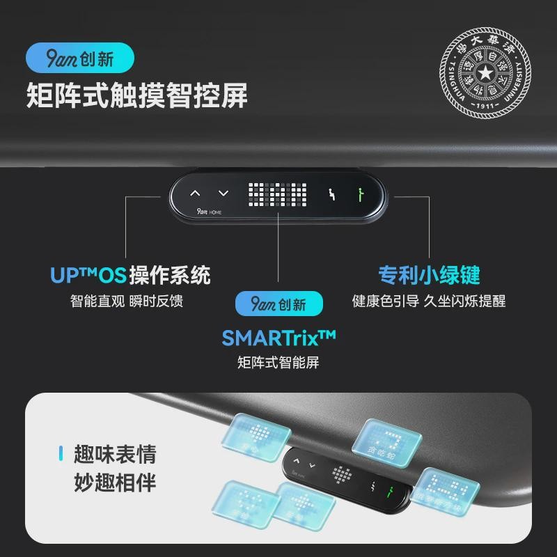 9am Black Wing Home Solid Wood Desk Electric Height Adjustable Desk ...