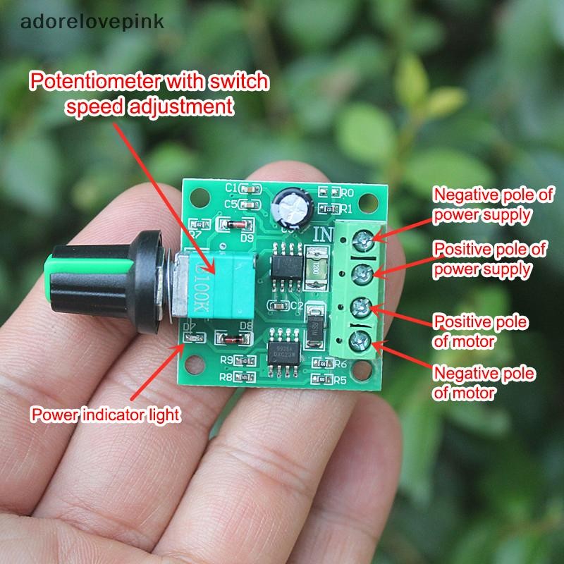 adorelovepink DC 2V 3V 3.7V 5V 6V 12V 2A Speed Control Switch PWM Motor Speed Controller ...