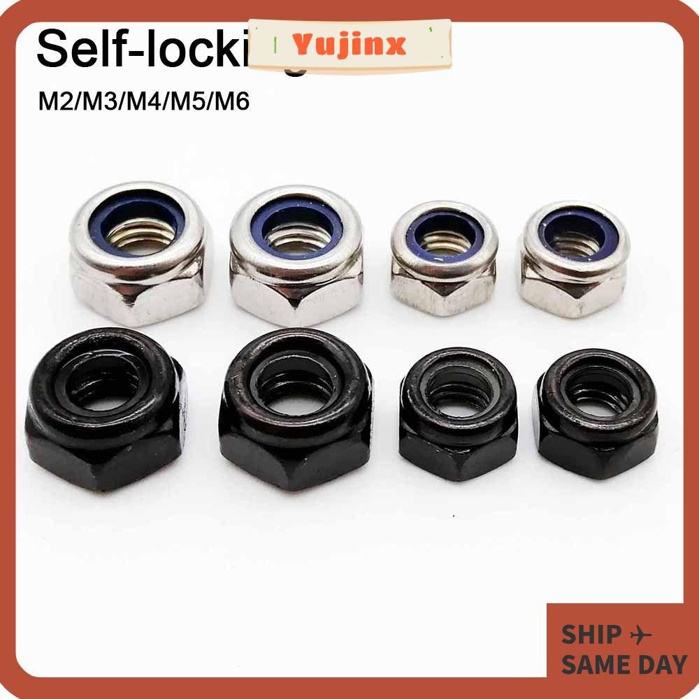 YUJINX 10pcs Self-locking Nut, 304 Stainless Steel Hex Nylon Locknut ...