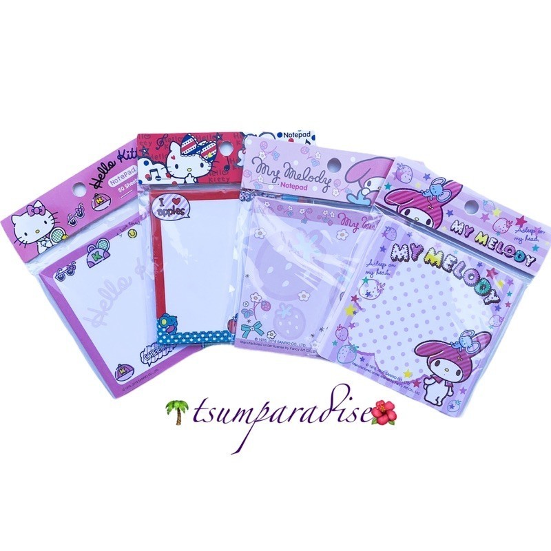 ♞My Melody Hello Kitty Pompompurin Gudetama Square Notepad Memopad 50 ...