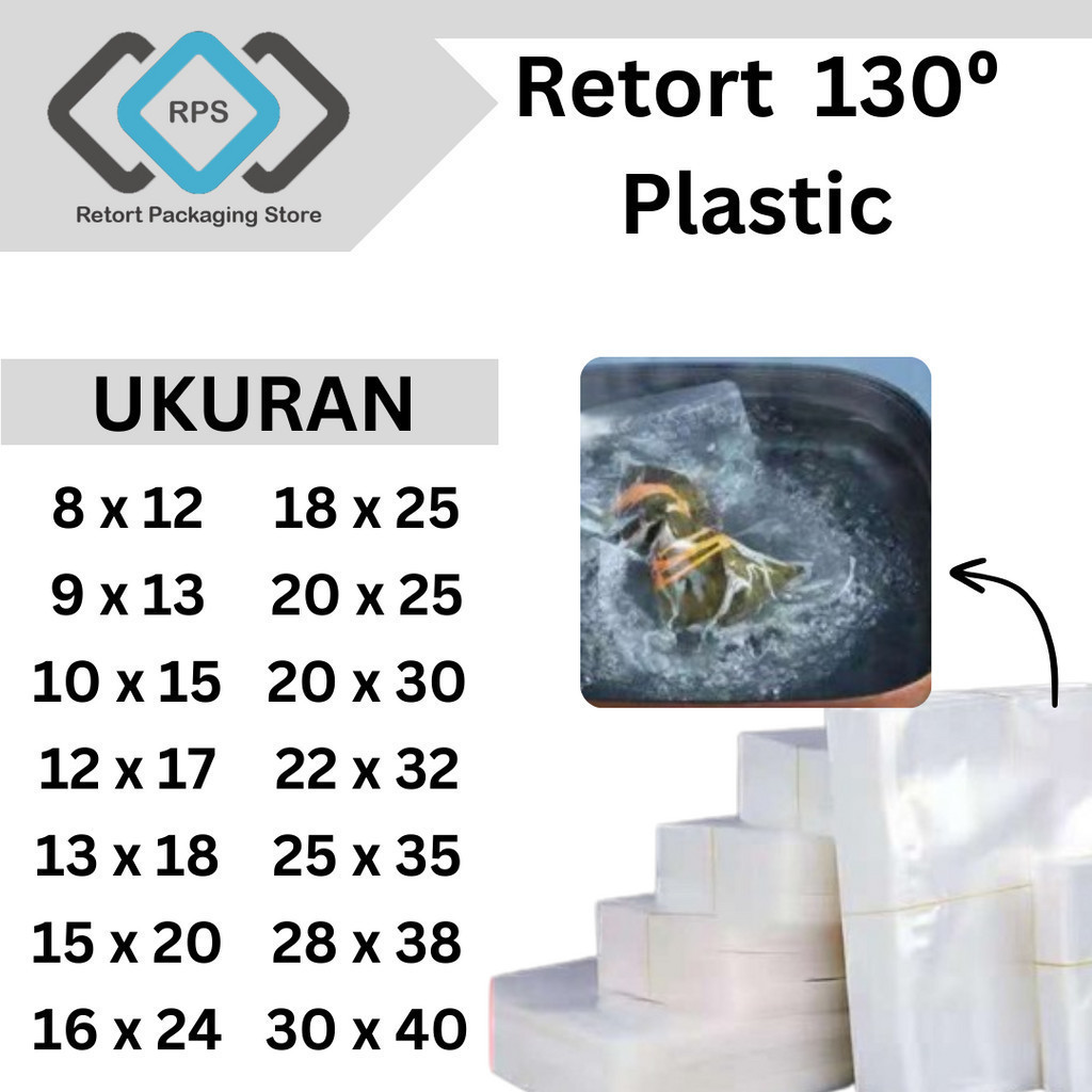 Retort Plastic 130 C - 20 x 30 heat-resistant boilpack packaging - 20 x ...