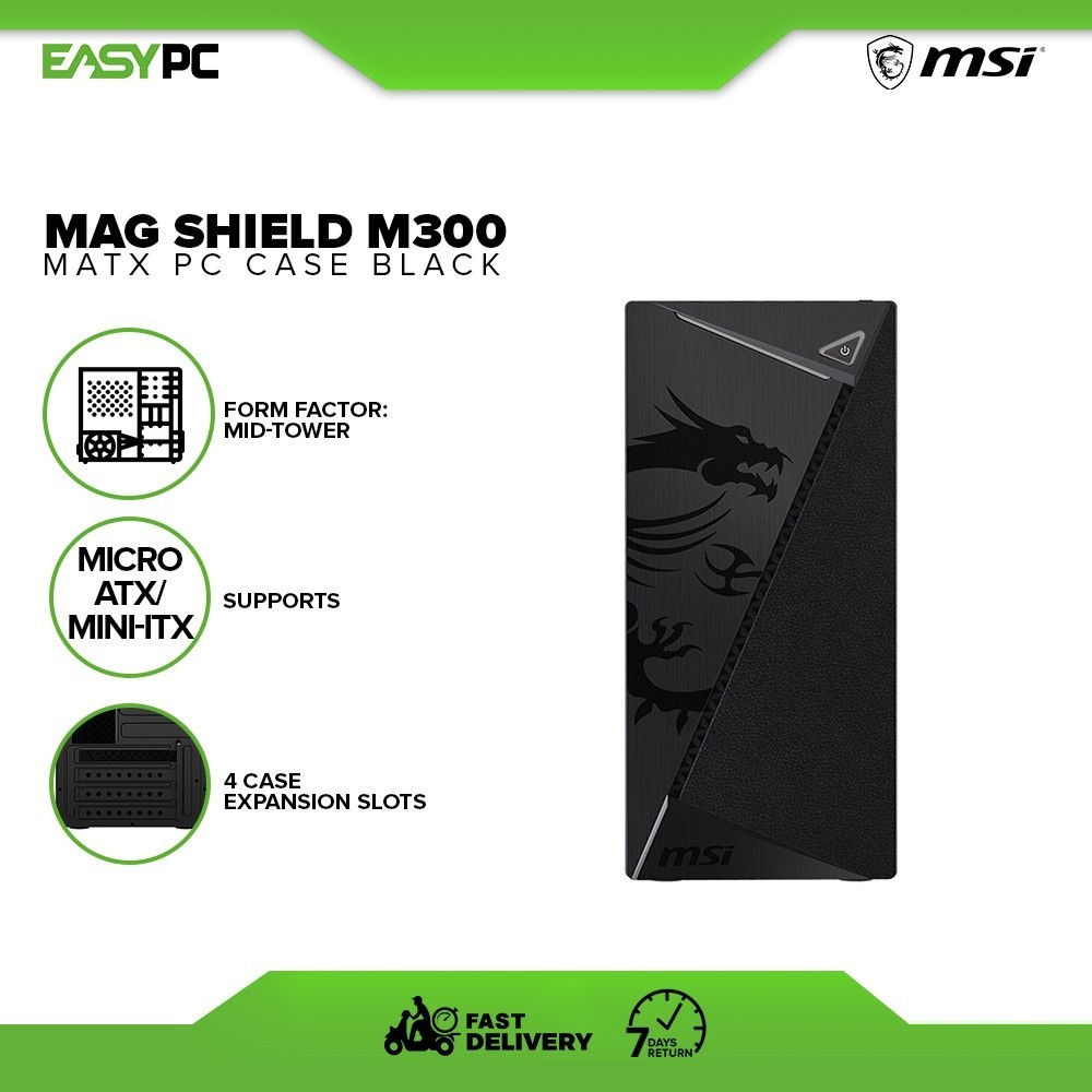 EasyPC| MSI MAG Shield M300/M301 pc case| mATX| Black | Shopee Philippines