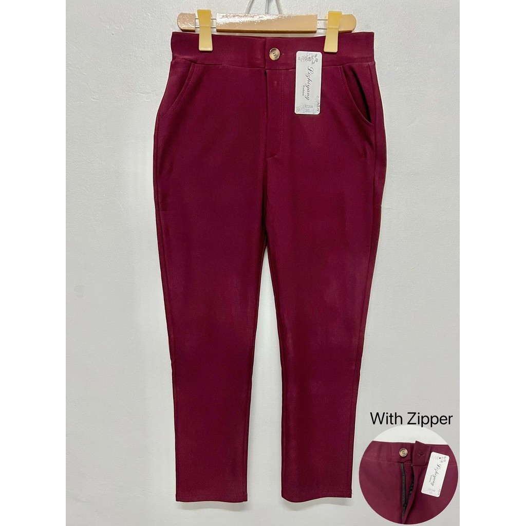 Ginza6 Plus size office formal slacks strectchable With Zipper chubby ...