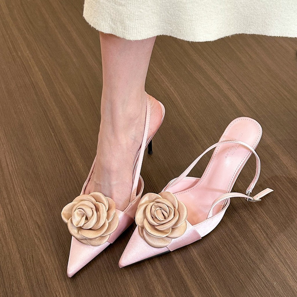 Ready Stock Rose High Heels Women 35-42 Size Large Size Pointed ...