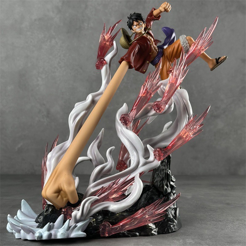 SRT9 One Piece GK Machine Gun Luffy Long Hand Rubber Fruit Battle Scene ...