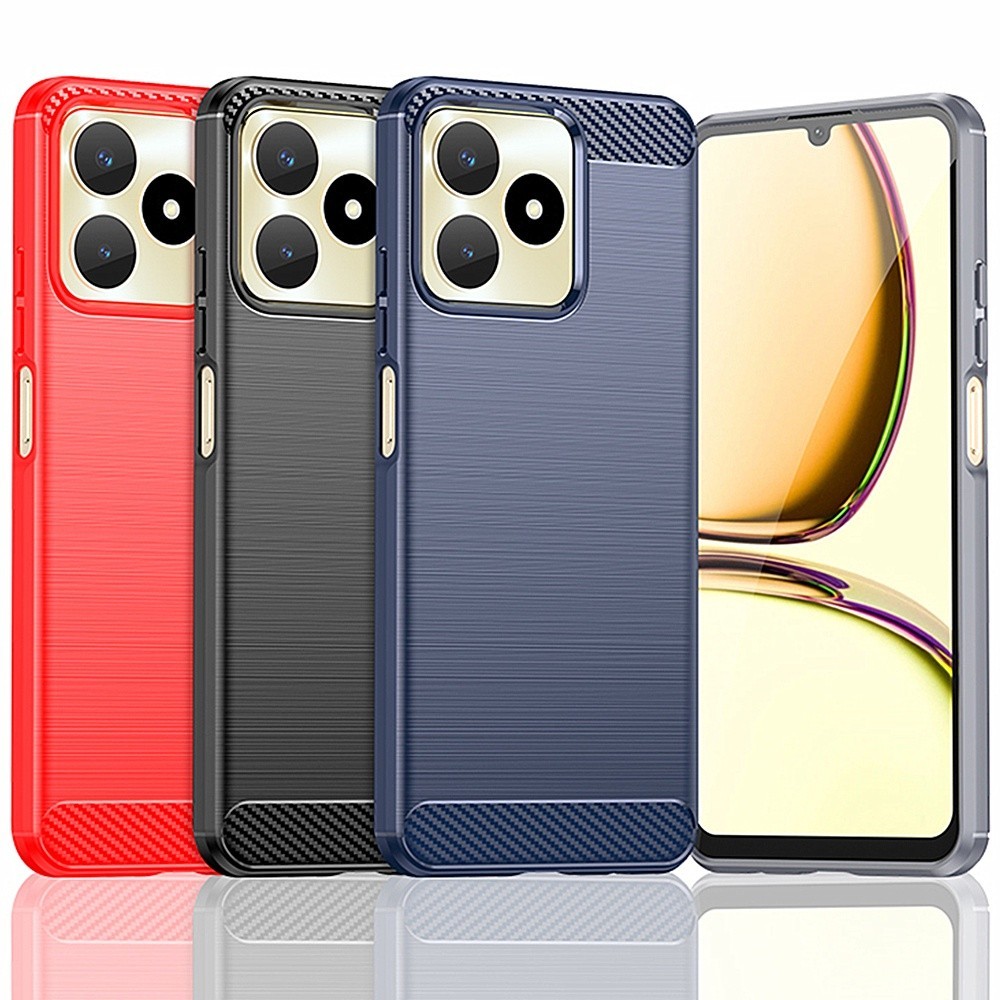 Realme C51 Case Carbon Fiber High-grade Casing Soft TPU Phone Case For ...