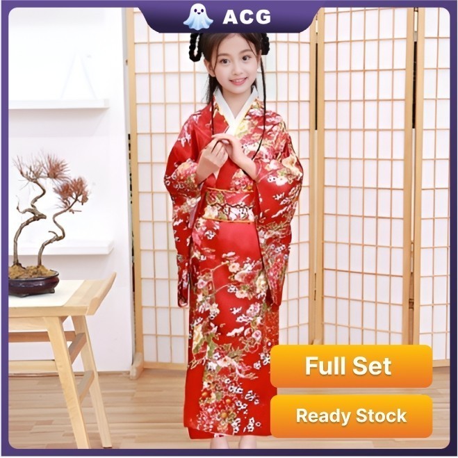 Traditional United Nation Japanese Dress Kimono for Kids Girls Cosplay ...