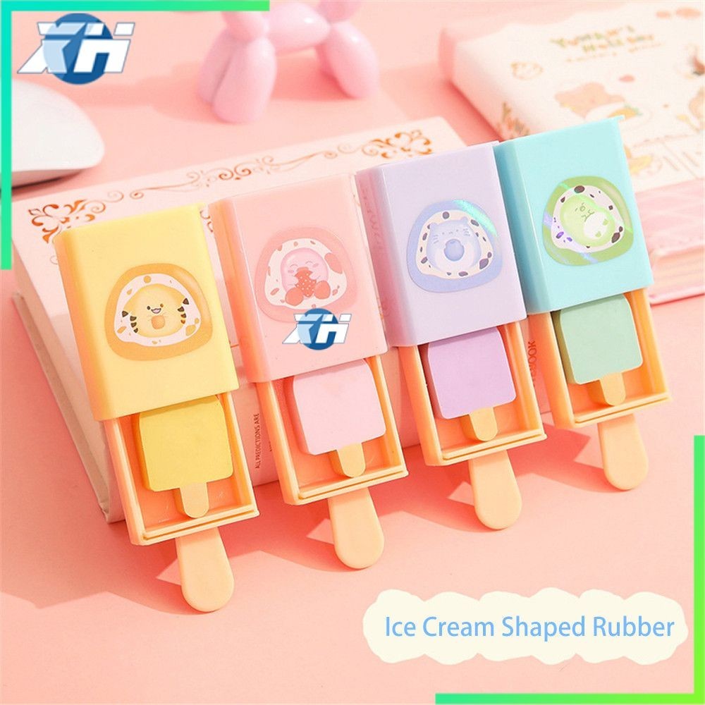 Popsicle Shaped Fun Magic Box Eraser Cute Cartoon Ice Cream Chip Eraser ...