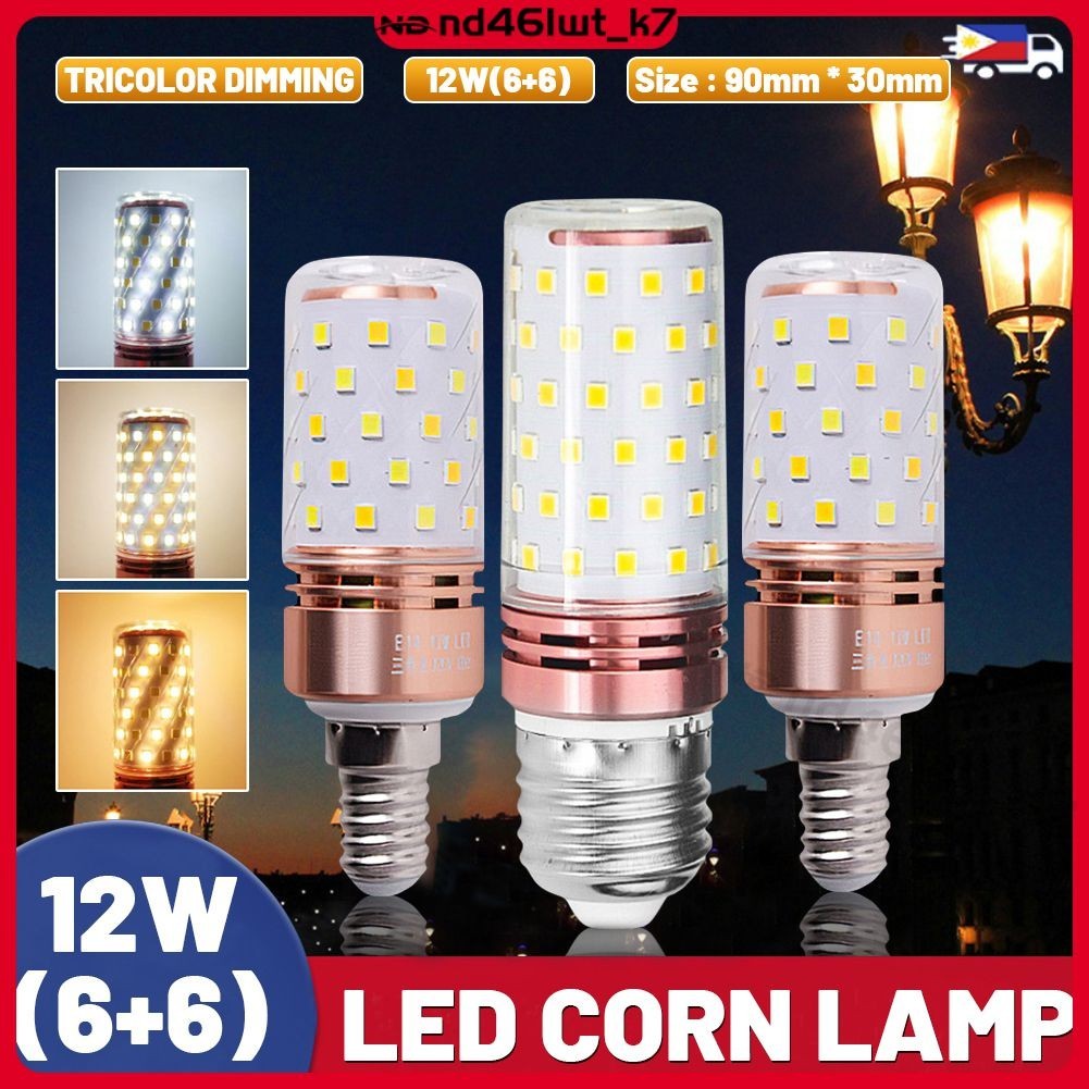 12W Tricolor Led Bulb E27 Color Changing Corn Bulb 3 Color Bulb ...