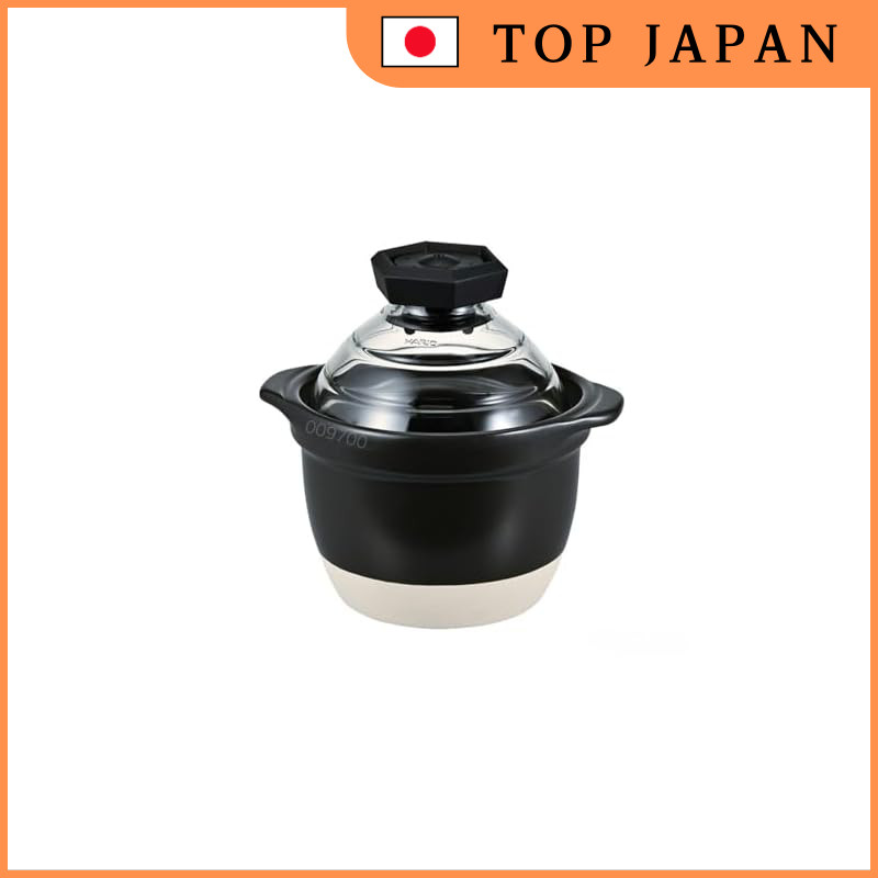 HARIO Glass Lid Rice Cooker for 1-2 Go, Transparent, Heat-Resistant ...