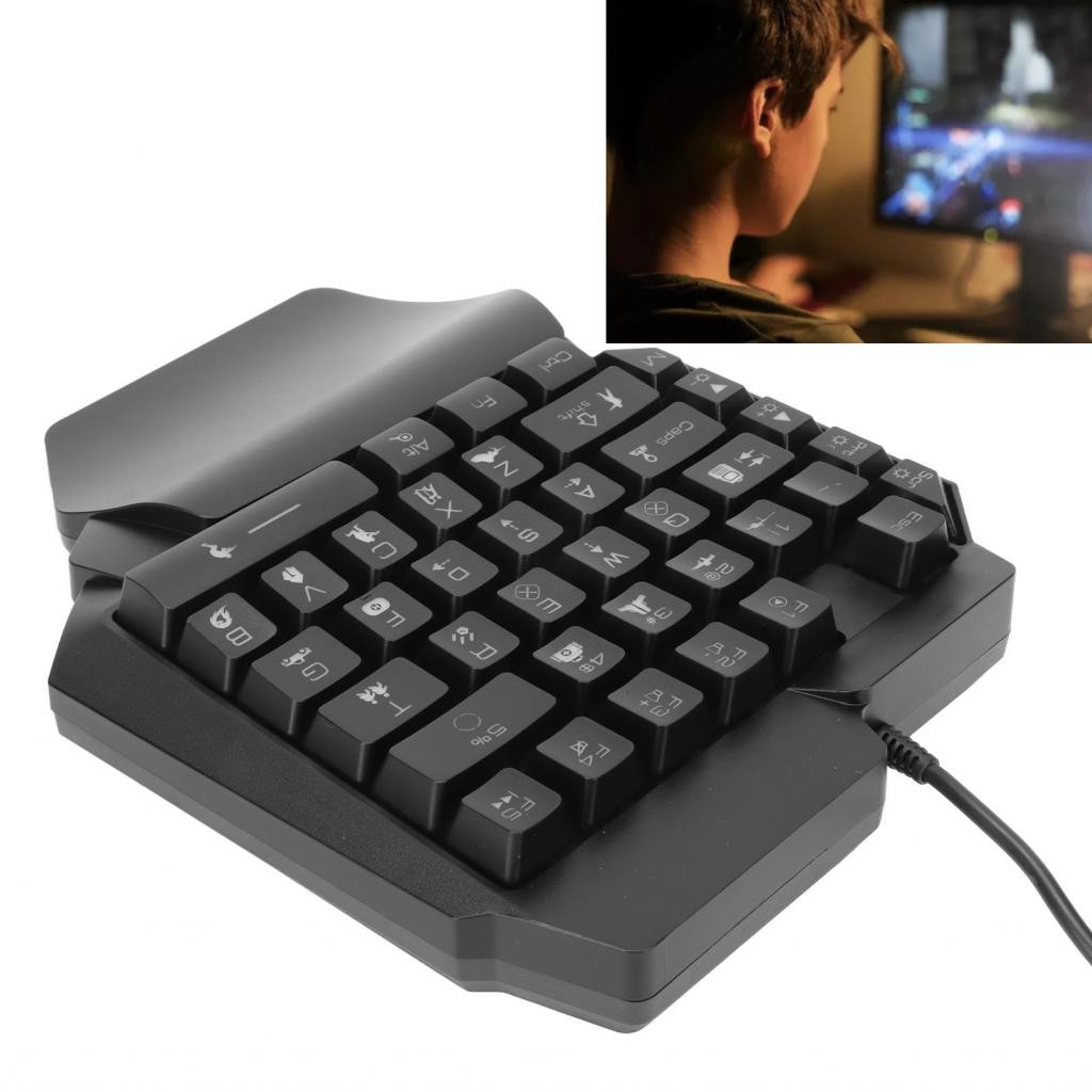 Skill NIZUUONE One Handed RGB Backlit Gaming Keyboard Ergonomic Design ...