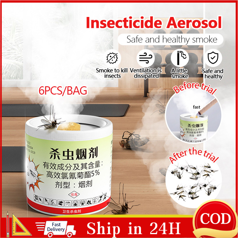 6PCS Smoke Insect Agent Elastic Herbal Insecticide Smoke safe Pest ...