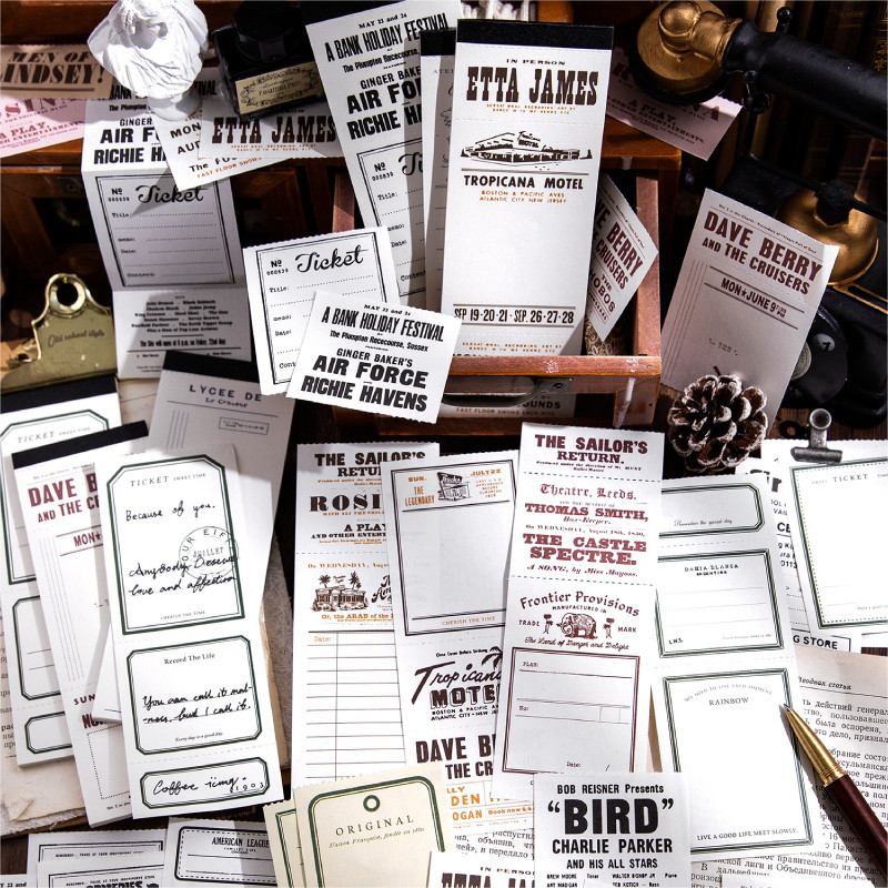 Journal Go 30sheets Retro Ticket Memo Pad Message Notes Decorative ...