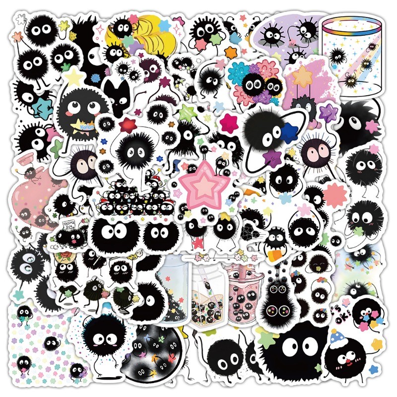 Soot Sprites Stickers 50Pcs/Set Waterproof Stickers Decal for Toys ...