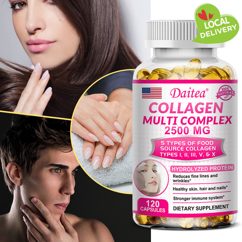 Daitea Hydrolyzed Collagen Supplement, anti-aging, brightening skin tone, enhancing immunity ...
