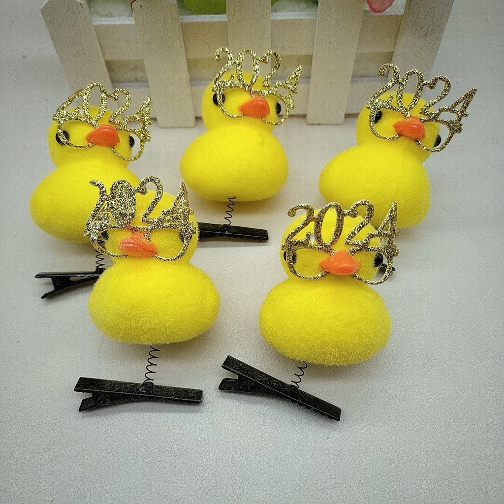 Cartoon Yellow Duck Hair Clip Funny Children Little Yellow Duck Plush ...