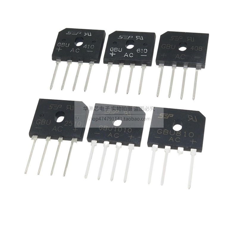 ☢ GBU406 408 410 606 608 610 808 810 1010 1510 2510 Flat bridge ...