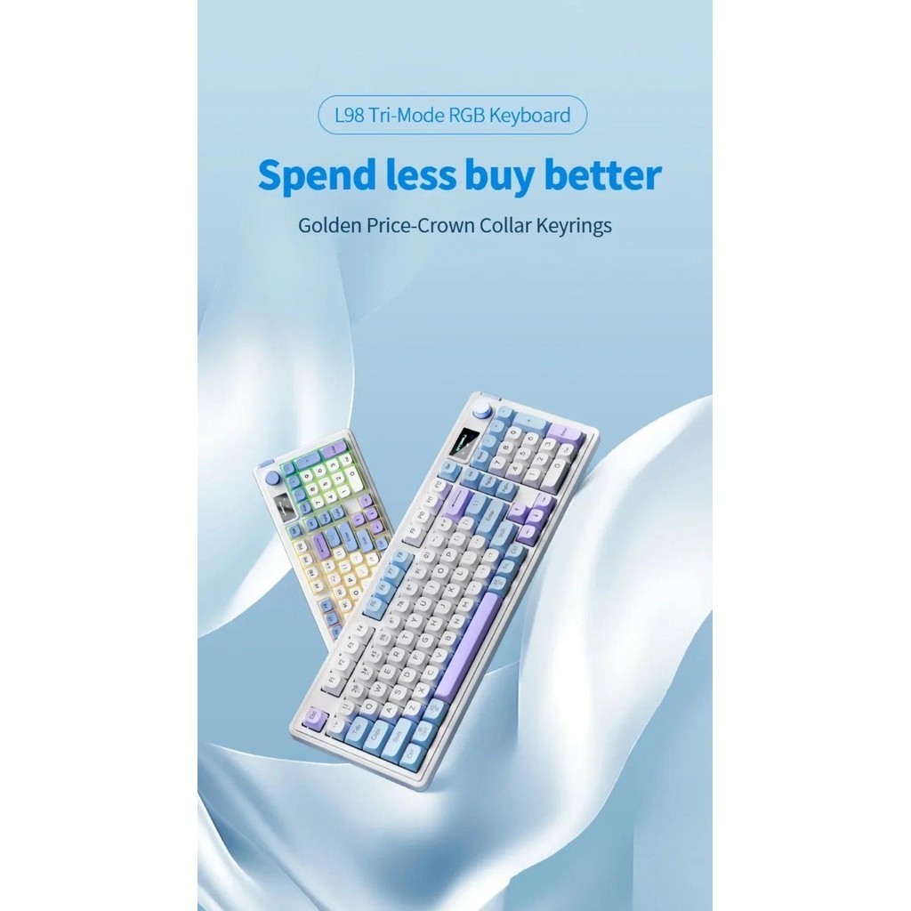 Langtu L98 Membrane Keyboard 98% Layout with Display RGB Backlight Tir ...