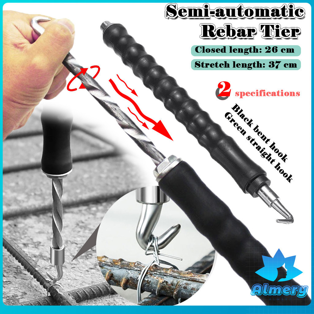 Almery 1 PC Semi-automatic Rebar Tier Straight Rebar Tying Hook Twister ...