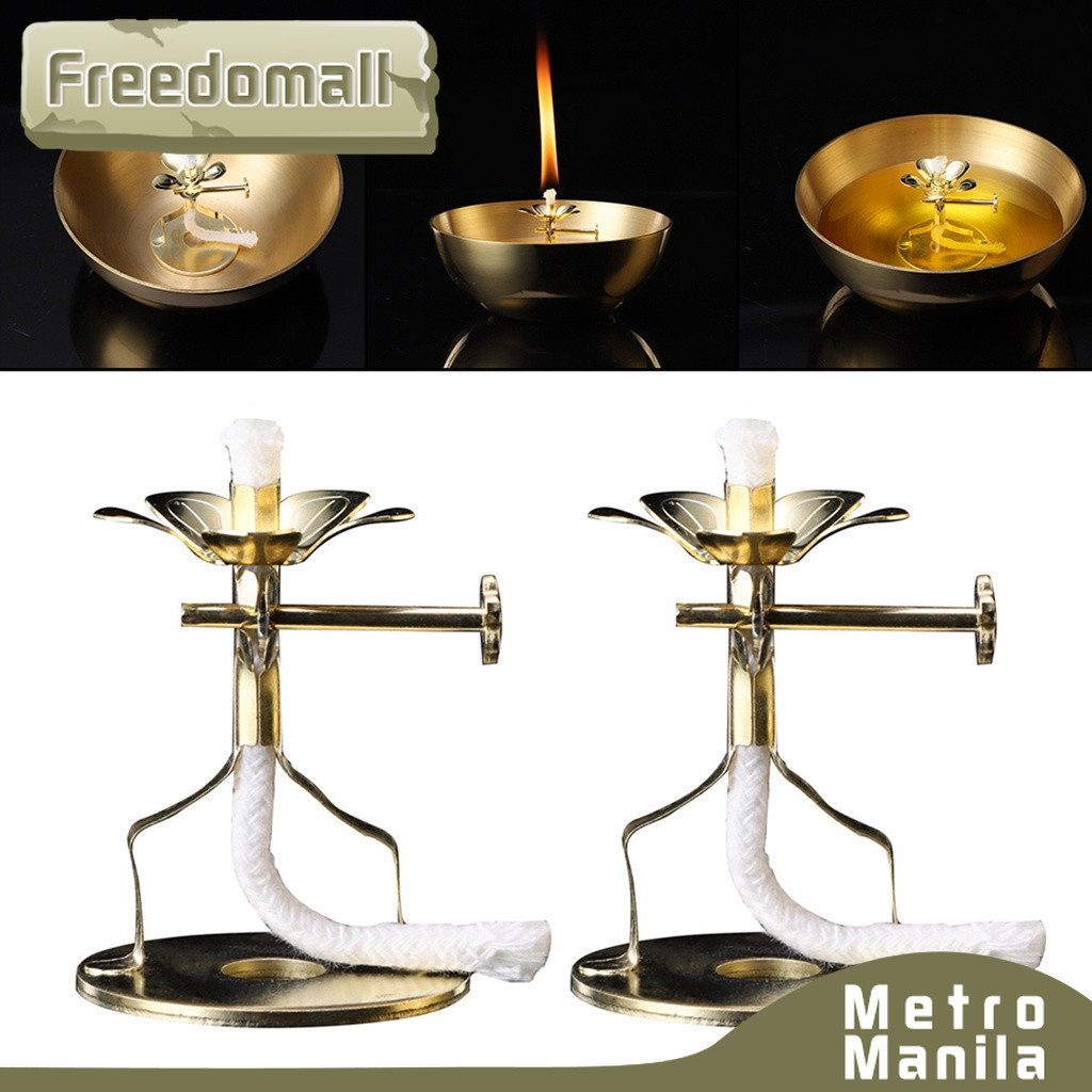 2pcs Buddhist Altar Butter Wick Holder Wick Lamp Stand Ghee Lamp Holder ...