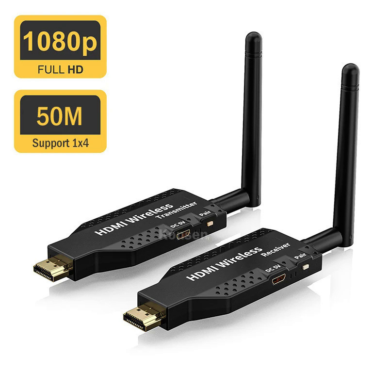 Wireless HDMI Extender 50M 5.8GHz 1080P WiFi Video Extension Transmit ...