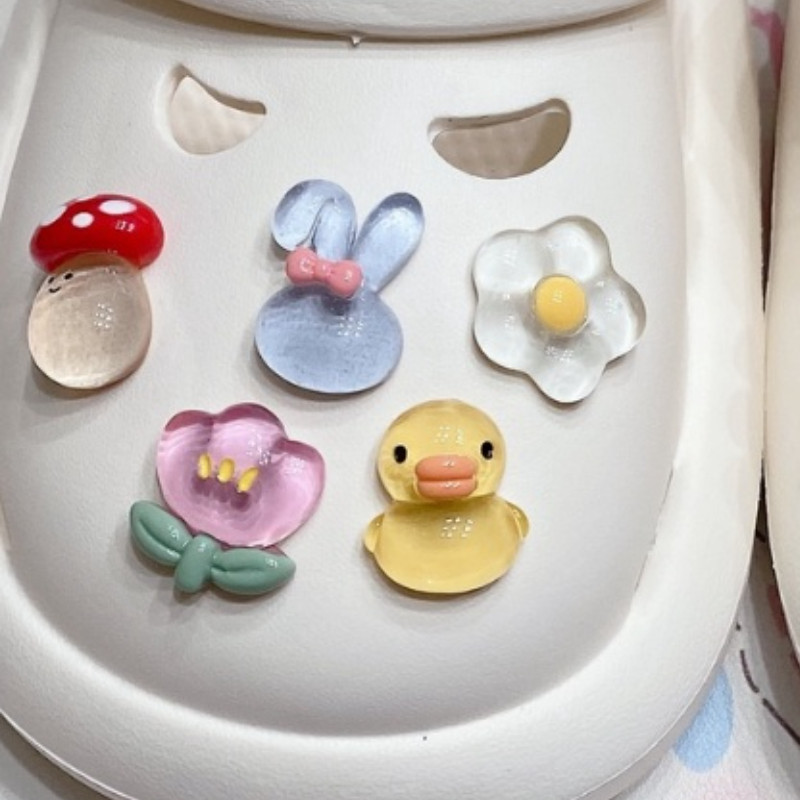 Cute Rabbit Duck jibits Charms for croc Tulip Flower Jibits Charm Pin ...