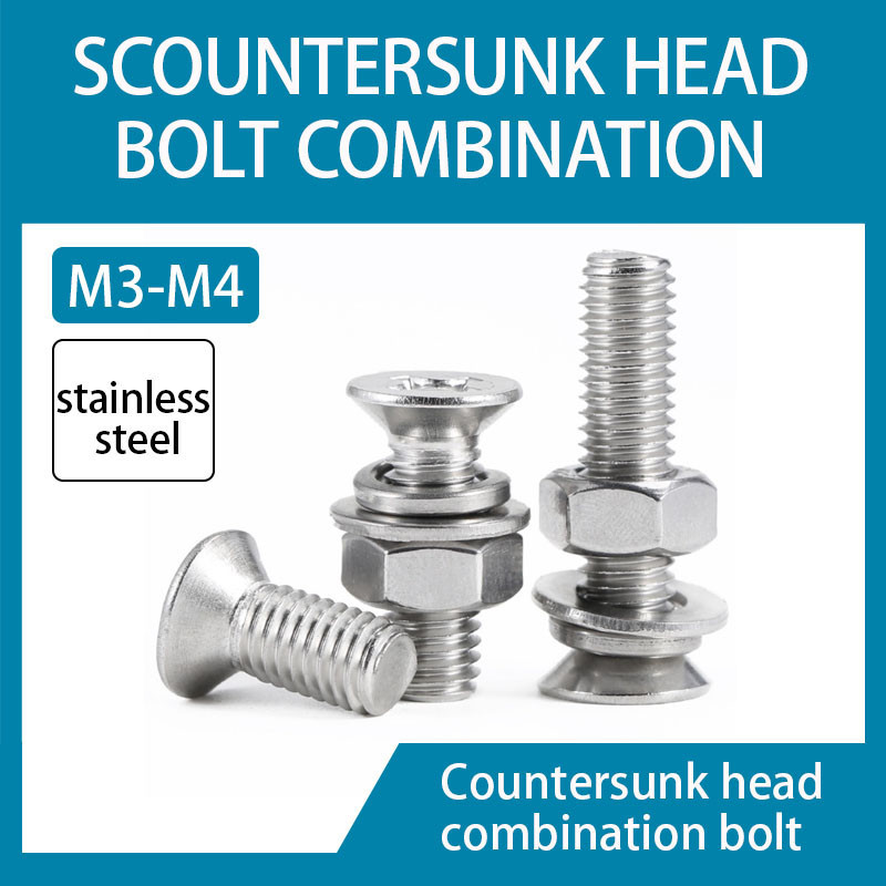 304 Stainless Steel Nut Washer Bolt Combination Stainless Steel Flat ...