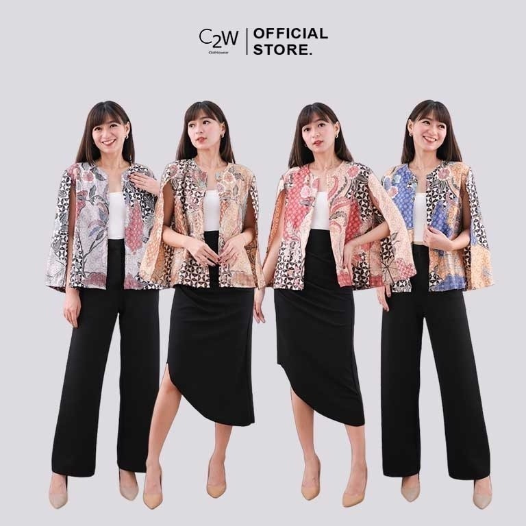 C2W Clothtowear Women's Formal Batik Vest All Size Satin Women's ...