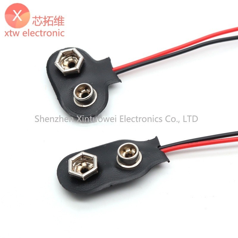 9V battery button interface connector wire 15CM T type I type 9V ...