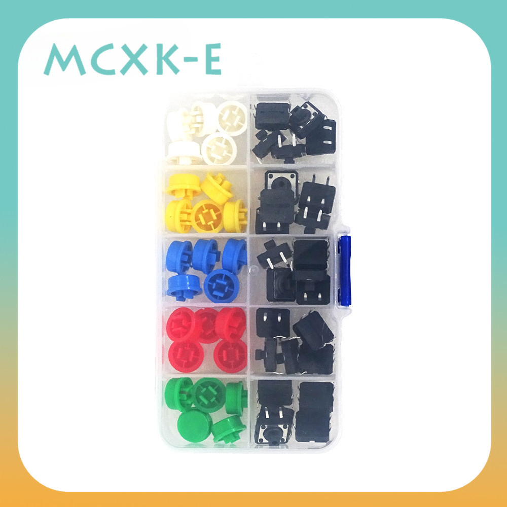 5 Colors 12*12*7.3MM Micro Switch Button Tact Cap Tactile Push Button ...
