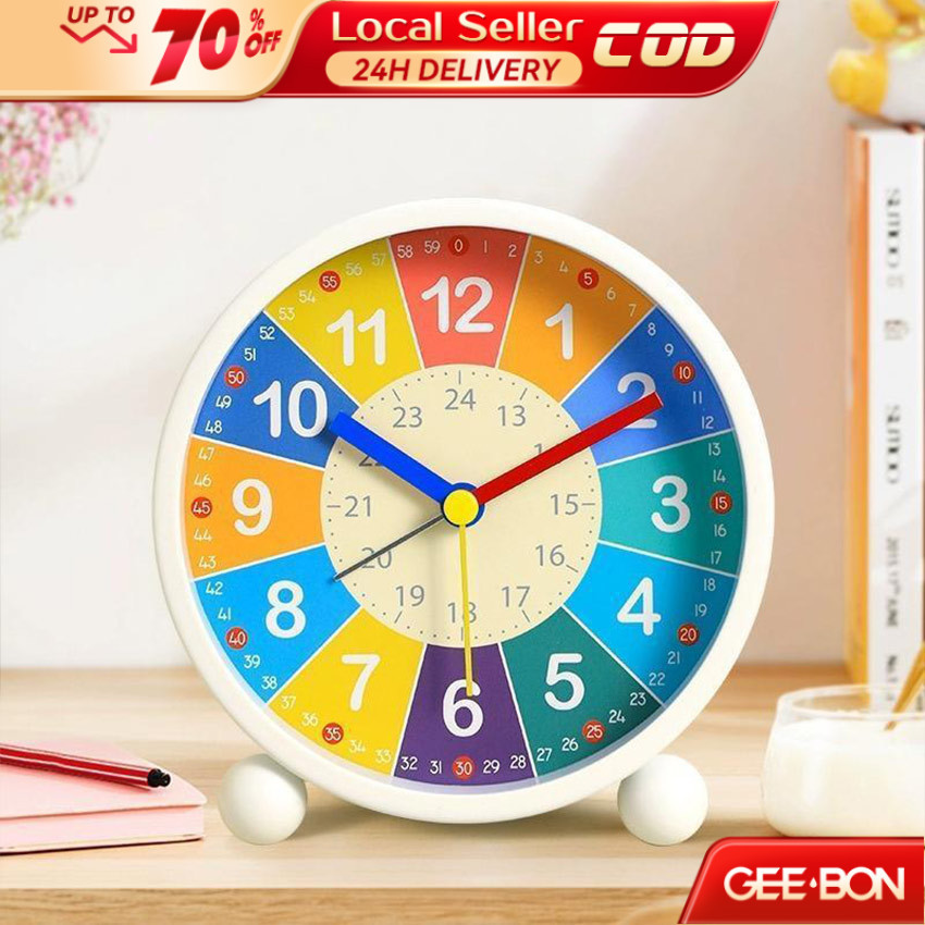 GEEBON Children Early Education Silent Alarm Clock Students Color ...