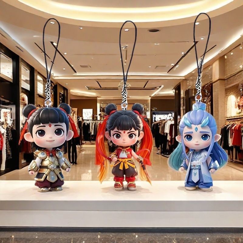 Nezha 2 Motong Haunted Sea Lotus Cake Mobile Phone Chain Key Pendant ...